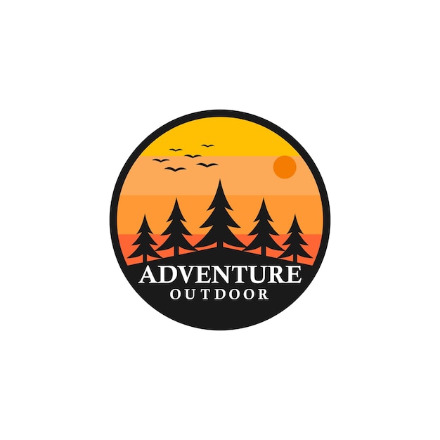 Captivating Outdoor Adventure Emblem with Scenic Landscape | Jiffy Designs