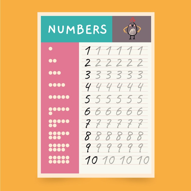 Vibrant Number Chart with Playful Penguin Illustration | Jiffy Designs