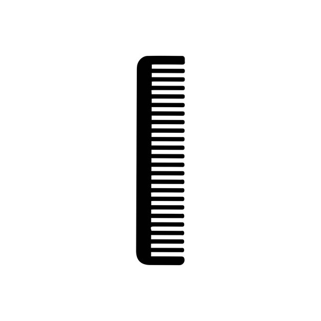 Simple Minimalist Black Comb with Parallel Teeth | Jiffy Designs