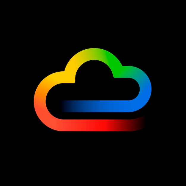Colorful Layered Cloud Silhouette on Dark Background | Jiffy Designs