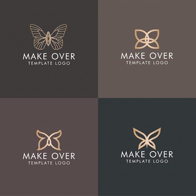 Elegant Butterfly Transformation Logos in Metallic Gold | Jiffy Designs