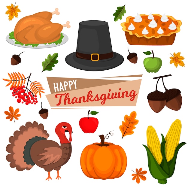 Vibrant Thanksgiving Feast and Festive Symbols | Jiffy Designs