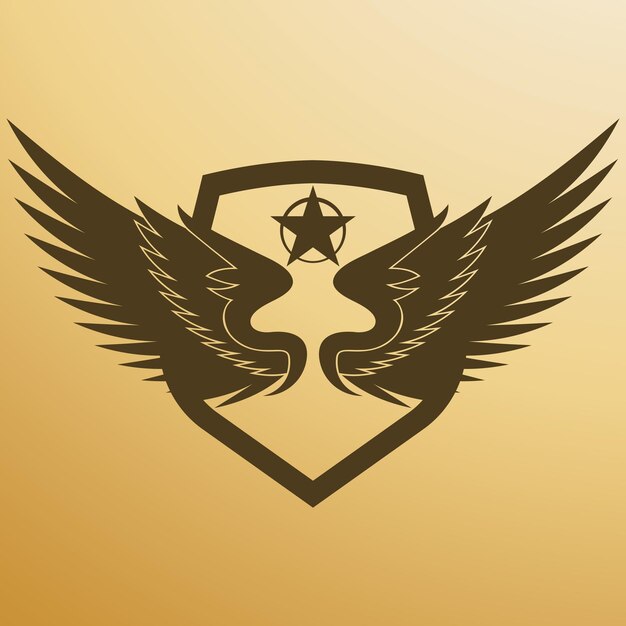 Majestic Winged Emblem with Shining Star Insignia | Jiffy Designs