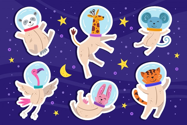 Playful Cosmic Creatures Floating Through the Starry Night Sky | Jiffy ...