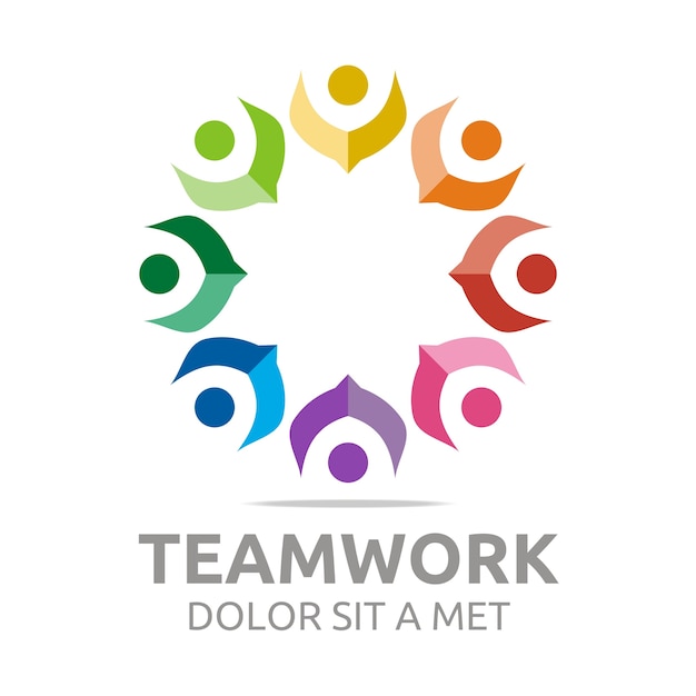 Vibrant Teamwork Concept with Colorful Abstract Human Figures | Jiffy ...