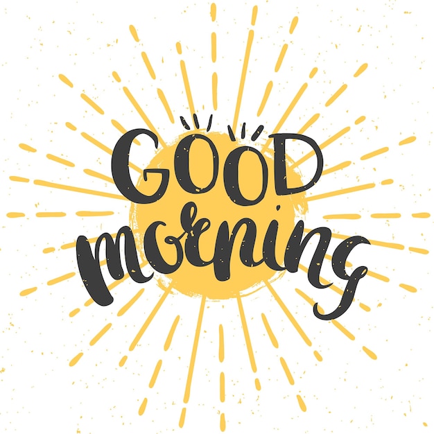 Vibrant 'Good Morning' Lettering with Radiant Sunburst | Jiffy Designs