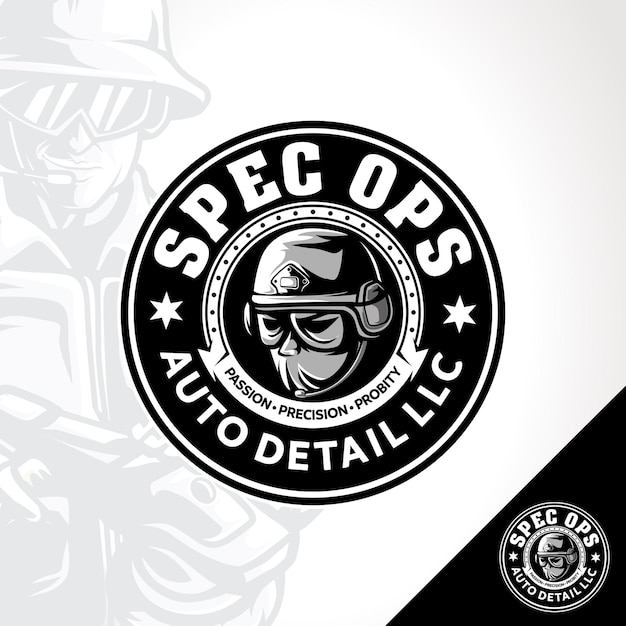 Sleek and Stylized Spec Ops Auto Detail Logo | Jiffy Designs