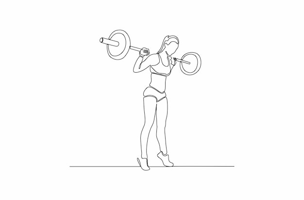 Powerful Weightlifter Lifting Barbell in Workout Pose | Jiffy Designs