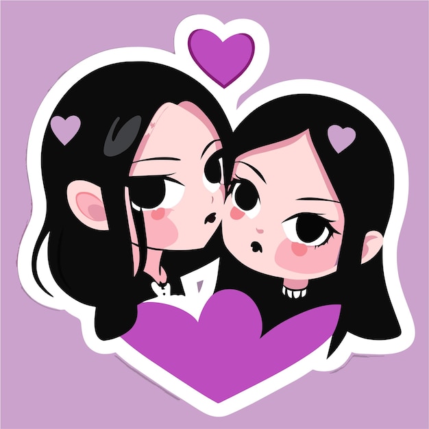 Playful Pair of Cartoon Characters in Love | Jiffy Designs