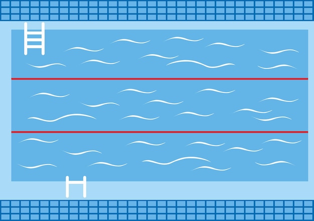 Serene Swimming Pool with Wavy Lines and Ladders | Jiffy Designs