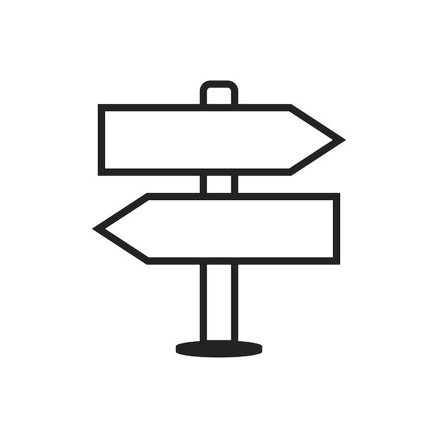 Minimal Directional Road Sign with Black Silhouette | Jiffy Designs