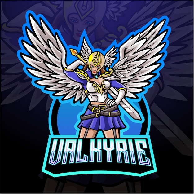 Valkyrie: Winged Warrior in Fierce Battle Stance | Jiffy Designs