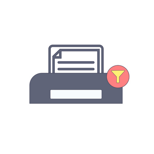 Document, Filter, Paper, Print, Printer, Printing Icon. Vector ...