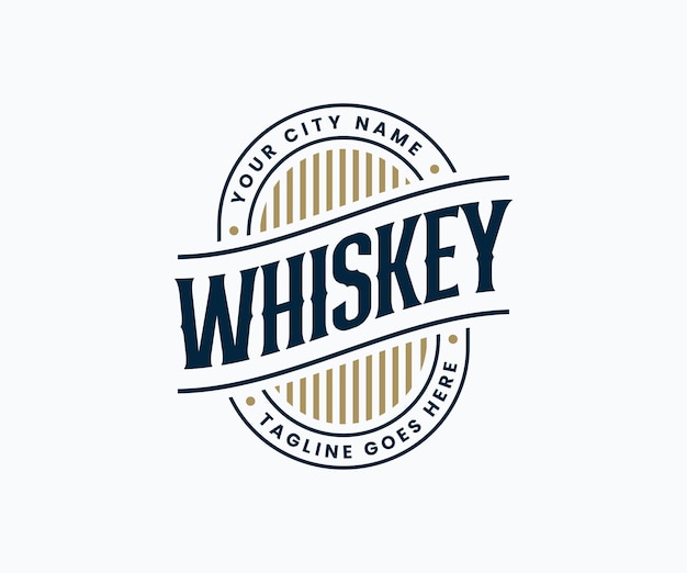 Retro-Inspired Whiskey Logo with Cityscape and Tagline | Jiffy Designs