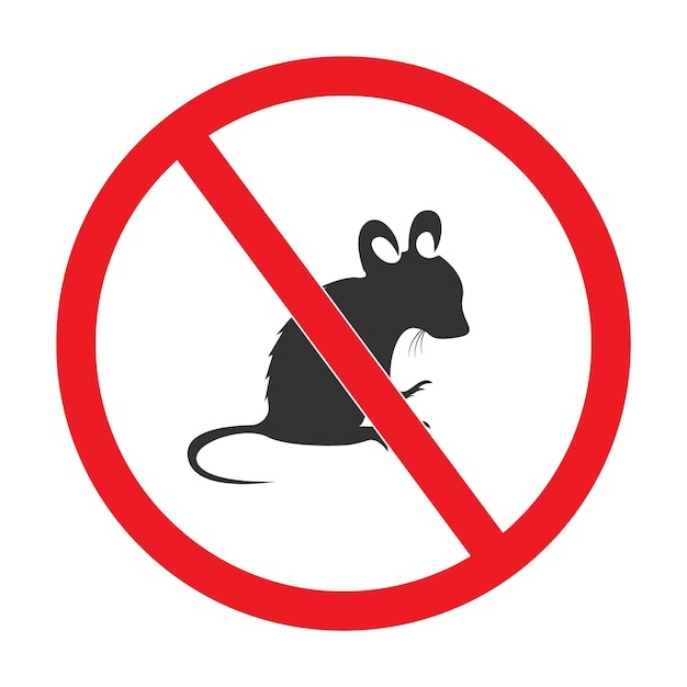 Prohibited Rodent Silhouette in Circular Warning Sign | Jiffy Designs