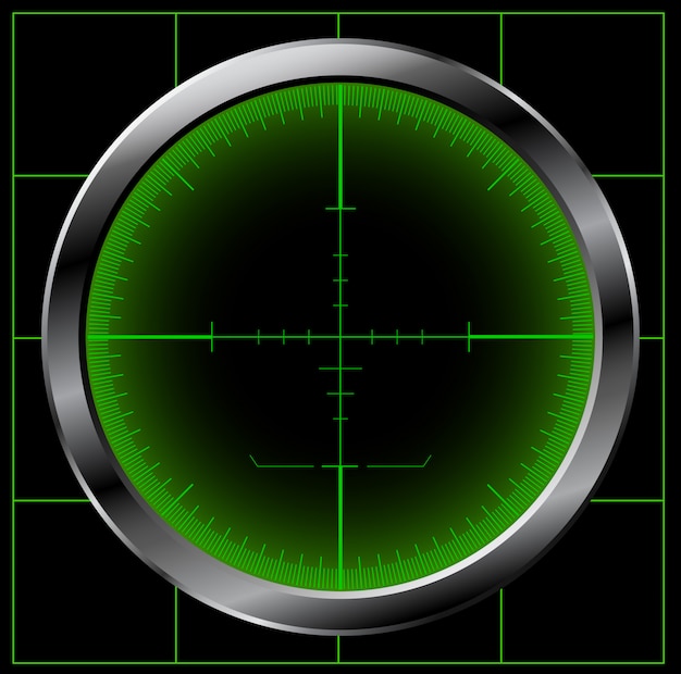 Sleek Green Radar Screen with Crosshairs | Jiffy Designs