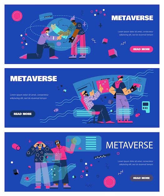 Vibrant Metaverse Symbols and Figures Showcase Digital Connectivity ...