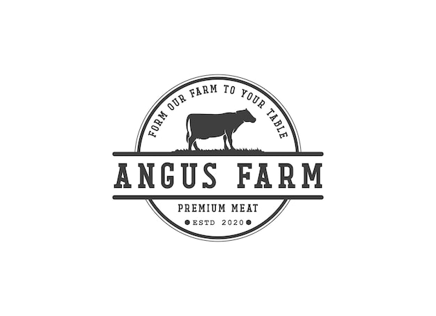 Rustic Angus Farm Logo with Premium Beef Emblem | Jiffy Designs