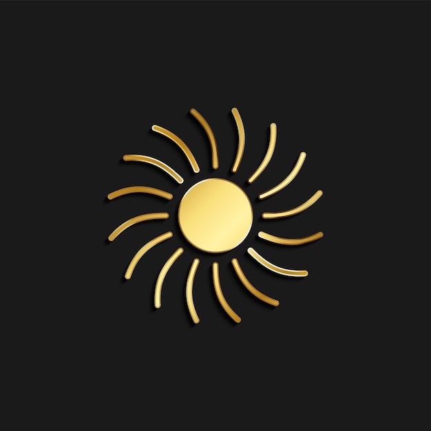 Radiant Golden Sun Emblem on Sleek Black Background | Jiffy Designs