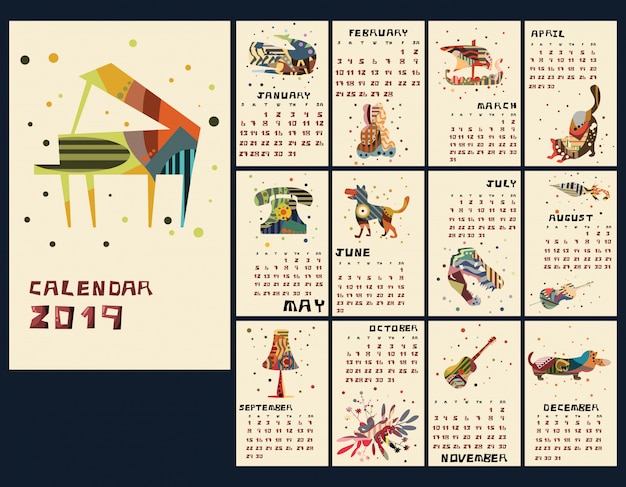 Vibrant Illustrated Calendar Collection Showcasing Diverse Designs ...