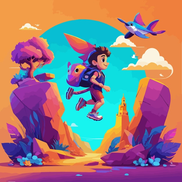 Vibrant Adventure: A Whimsical Exploration of Nature and Flight | Jiffy ...