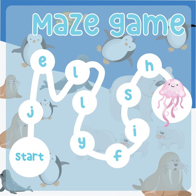 Playful Sea Creature Maze Game for Children | Jiffy Designs
