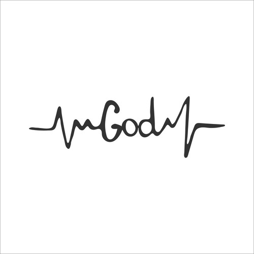 Hand Drawn Christian Inscription And Word God Isolated On White ...