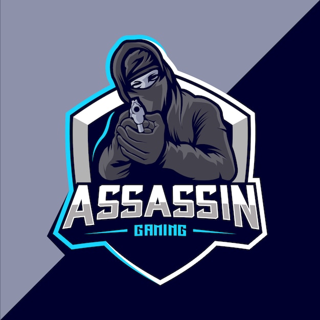 Sleek Assassin Emblem for Captivating Gaming Branding | Jiffy Designs