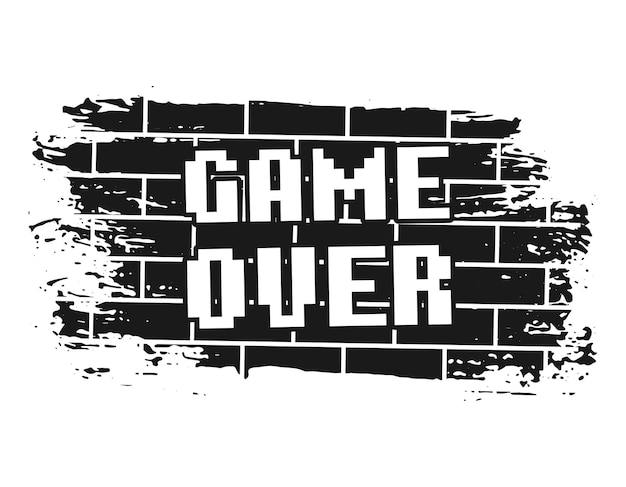 Retro Pixel Art 'Game Over' Text on Grungy Background | Jiffy Designs