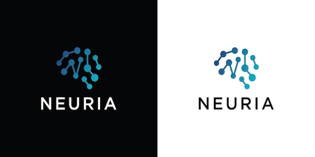 Interconnected Neural Nodes in Minimalist Neuria Branding | Jiffy Designs