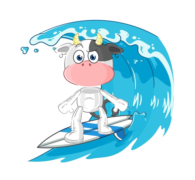 Surfing Cow Rides the Waves with Playful Charm | Jiffy Designs