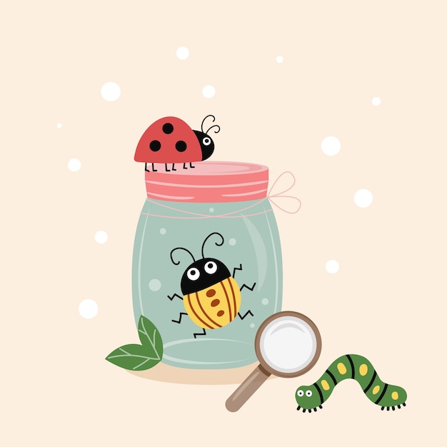 Whimsical Jar of Magical Bugs and Critters in Nature | Jiffy Designs