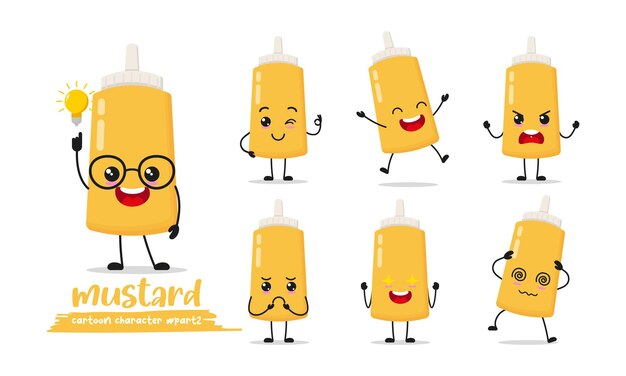 Cheerful Mustard Characters: A Playful and Expressive Illustration ...