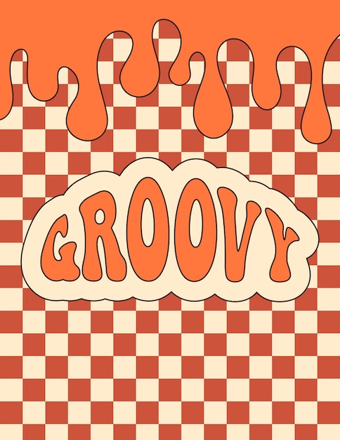 Retro Checkerboard Pattern with Groovy Text | Jiffy Designs