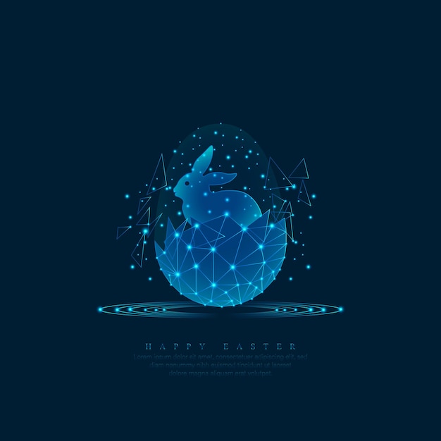 Futuristic Glowing Blue Rabbit Constellation Illustration | Jiffy Designs
