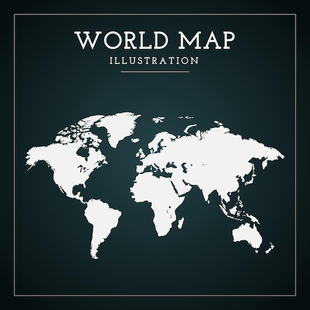 Elegant World Map in Monochromatic Tones on Dark Background | Jiffy Designs