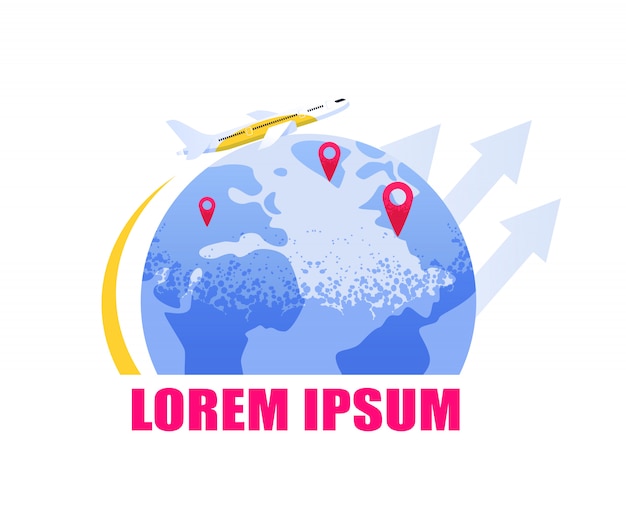 Vibrant Global Travel Emblem with Plane and Map | Jiffy Designs