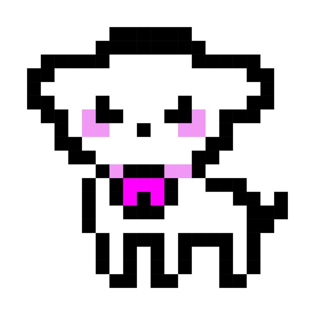 Adorable Pixel Art Puppy with Playful Expression | Jiffy Designs