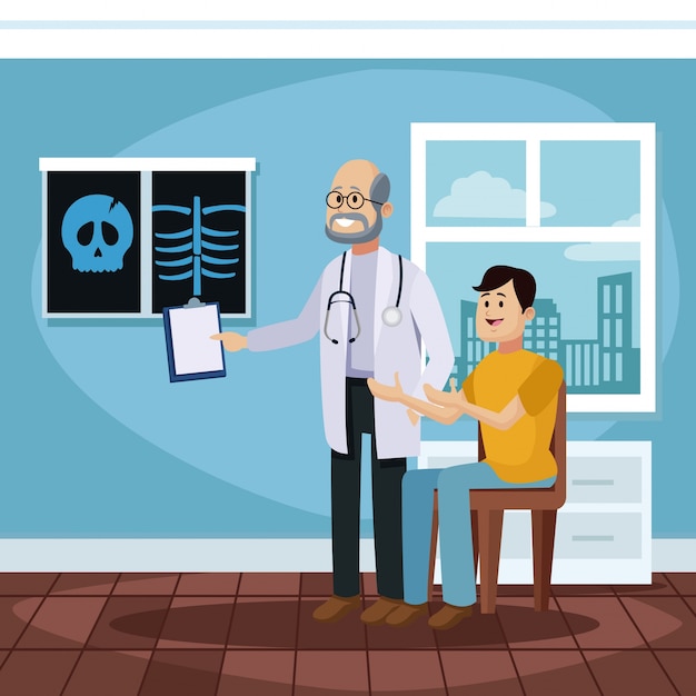 Doctor Examining Patient with X-Ray Scan in Clinic | Jiffy Designs