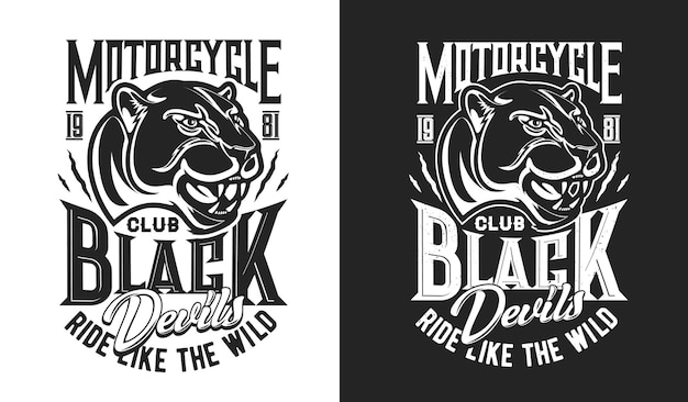 Black Devils Motorcycle Club Graphic with Ferocious Tiger | Jiffy Designs