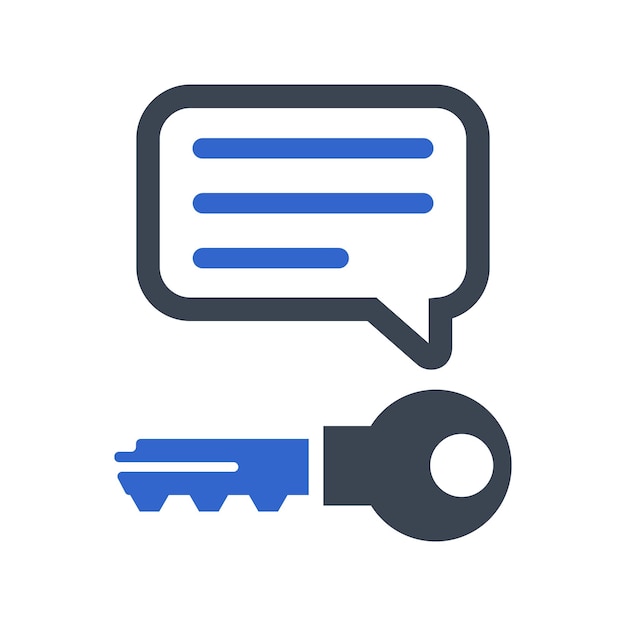 Secure Communication: Encrypted Chat and Key Icon | Jiffy Designs