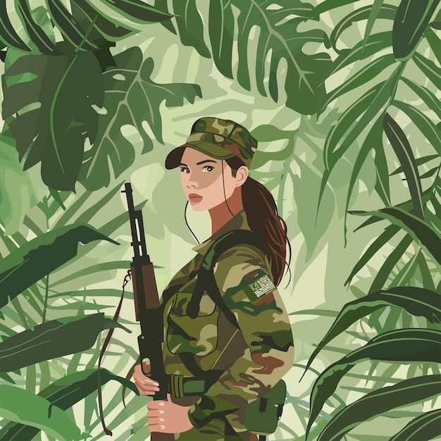Resilient Jungle Warrior: A Captivating Portrait | Jiffy Designs