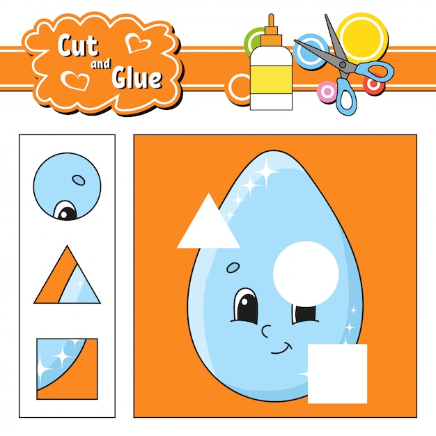 Adorable Water Drop Cut and Glue Craft | Jiffy Designs