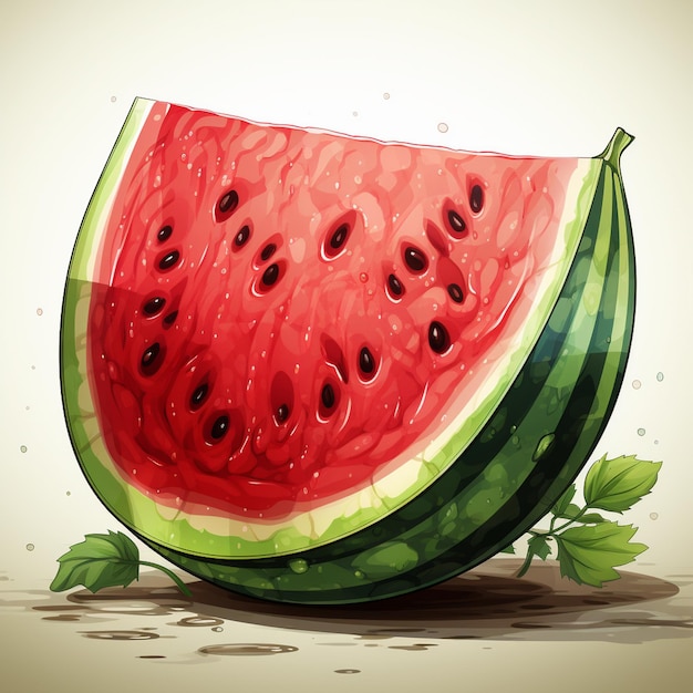 Juicy Watermelon Slice with Vibrant Red Flesh and Green Rind | Jiffy ...
