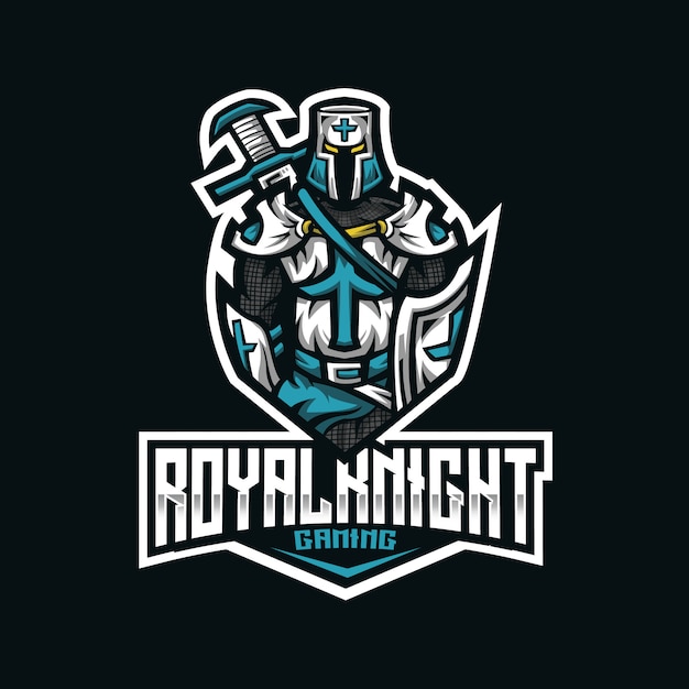 Heroic Royal Knight Emblem with Sword and Shield | Jiffy Designs