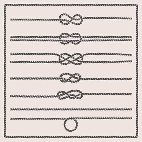 Rope Knots Collection. Rope Swirls, Logos And Badges. Vector ...