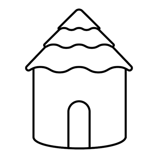 Charming Cottage Icon with Wavy Roof Lines | Jiffy Designs