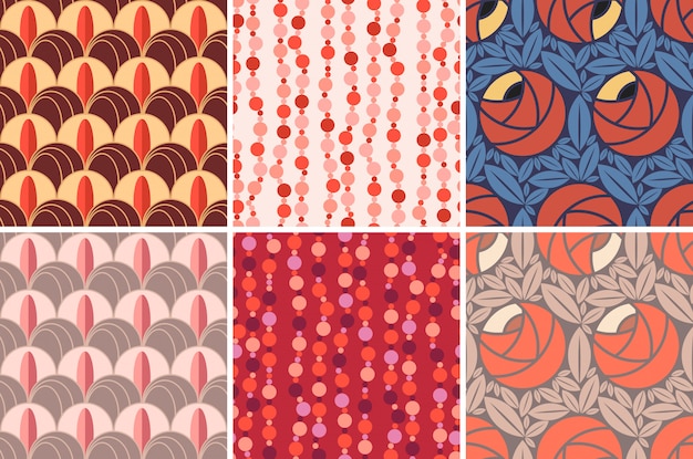 Vibrant Retro-Inspired Pattern Collection with Diverse Designs | Jiffy ...