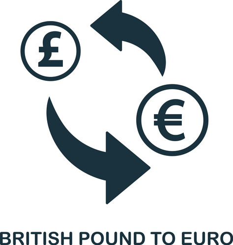 British Pound To Euro Icon. Mobile App, Printing, Web Site Icon. Simple Element Sing. Monochrome ...