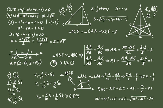 Intricate Geometric Formulas and Diagrams on Chalkboard | Jiffy Designs